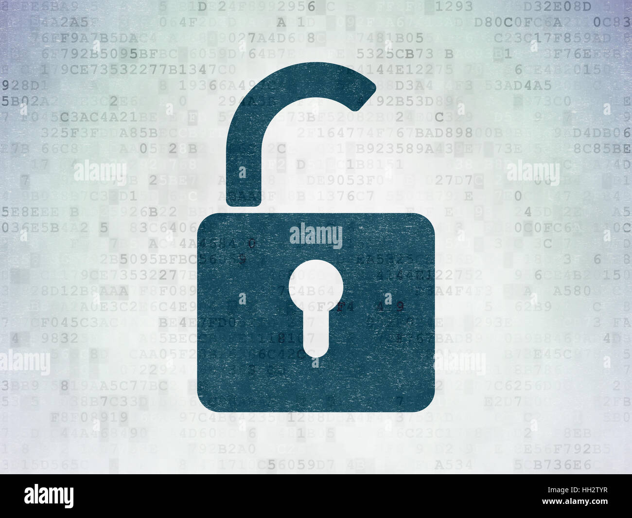 Security concept: Opened Padlock on Digital Data Paper background Stock Photo - Alamy