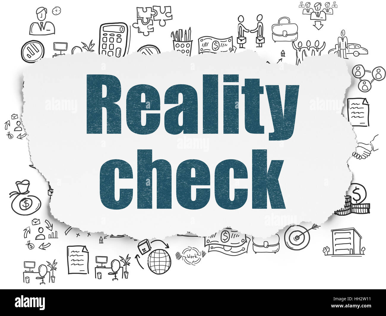 Business concept: Reality Check on Torn Paper background Stock Photo ...