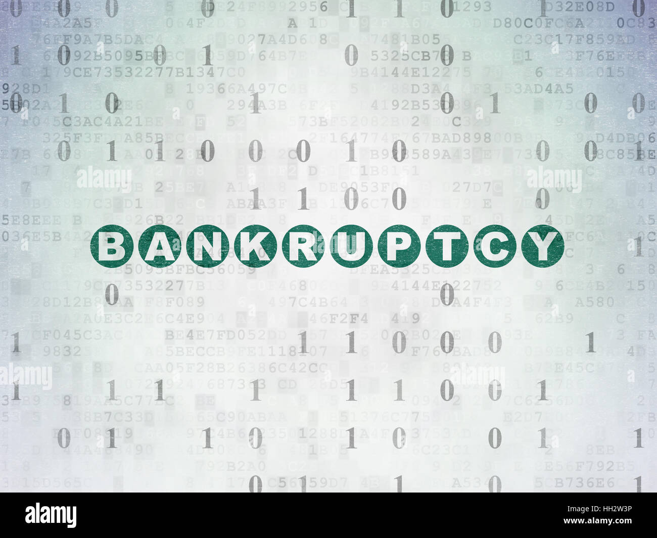 Finance concept: Bankruptcy on Digital Data Paper background Stock ...