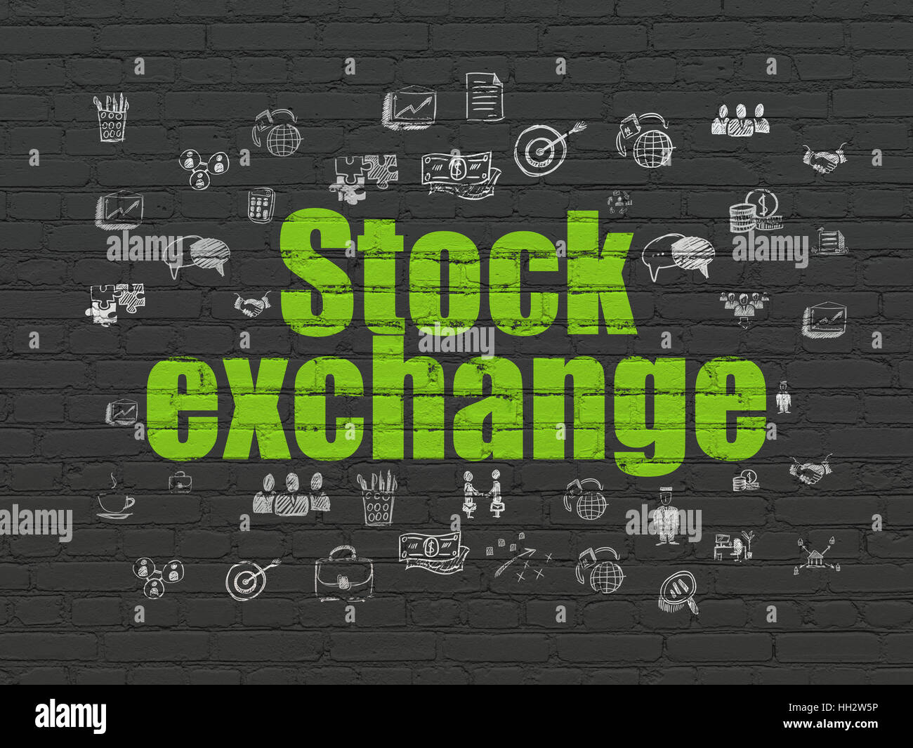 Finance concept: Stock Exchange on wall background Stock Photo - Alamy