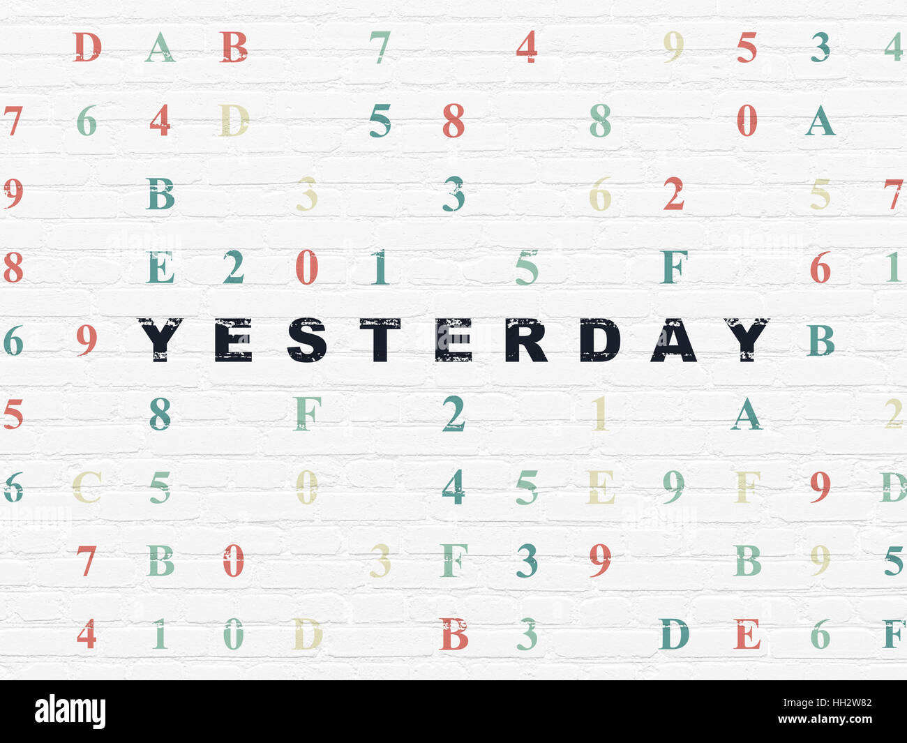 Timeline concept: Yesterday on wall background Stock Photo - Alamy