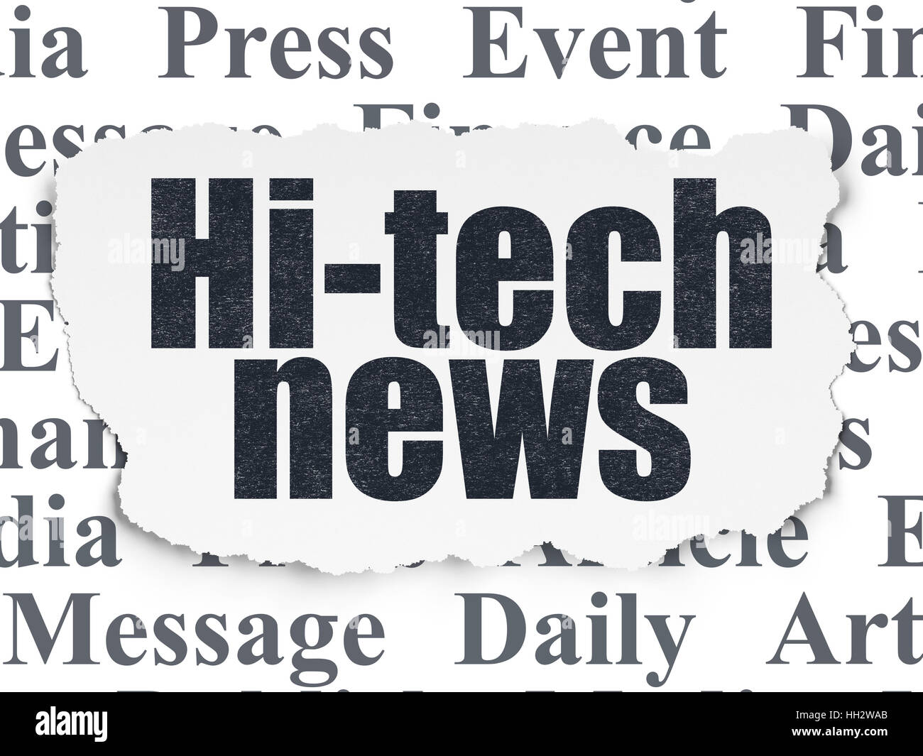 News concept: Hi-tech News on Torn Paper background Stock Photo - Alamy