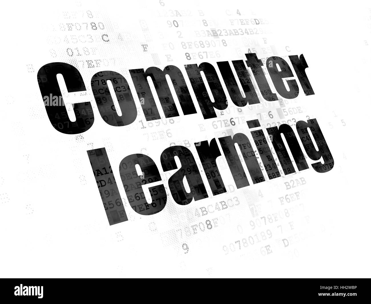Studying concept: Computer Learning on Digital background Stock Photo ...