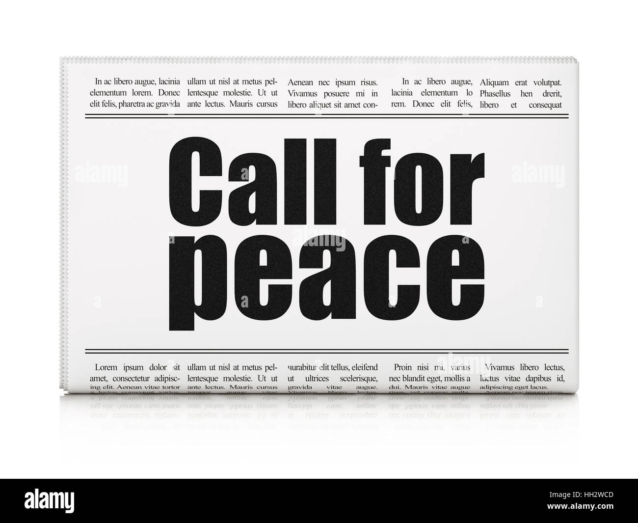 Politics concept: newspaper headline Call For Peace Stock Photo - Alamy