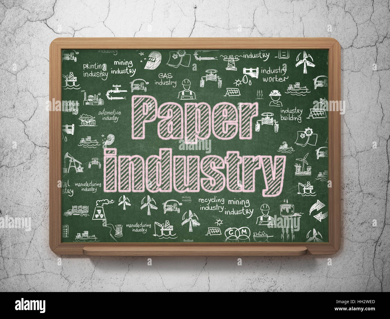 Manufacuring concept: Paper Industry on School board background Stock ...