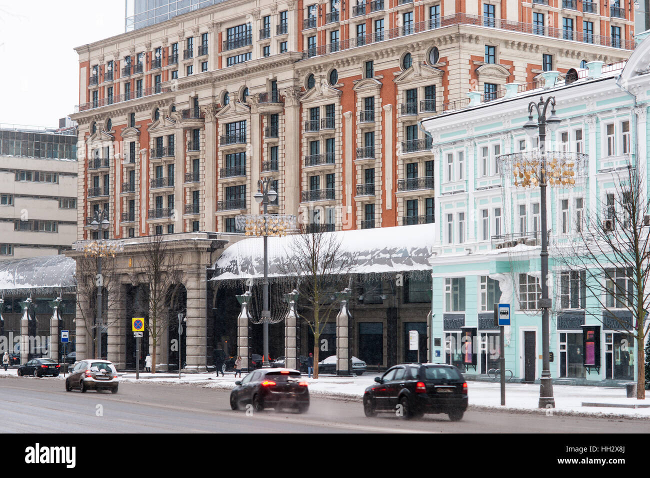Moscow, Russia. Sunday, January 15, 2017. The Ritz Carlton hotel on ...