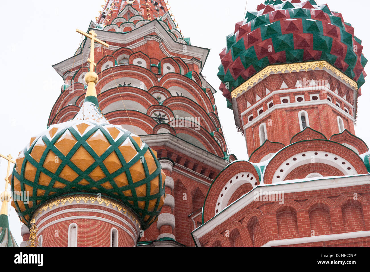Moscow, Russia. Sunday, January 15, 2017. Details of St. Basil's ...