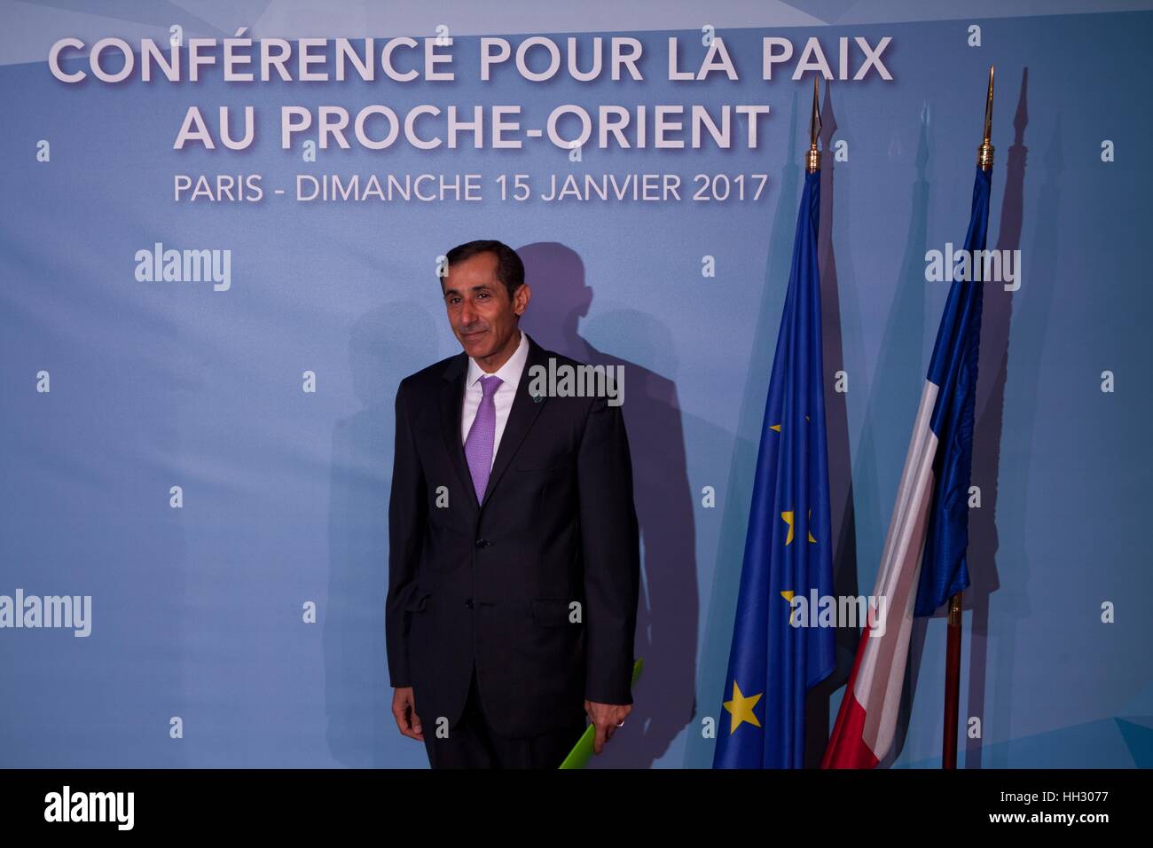 Paris, France. 15th Jan, 2017. Political figures attend the Middle East ...