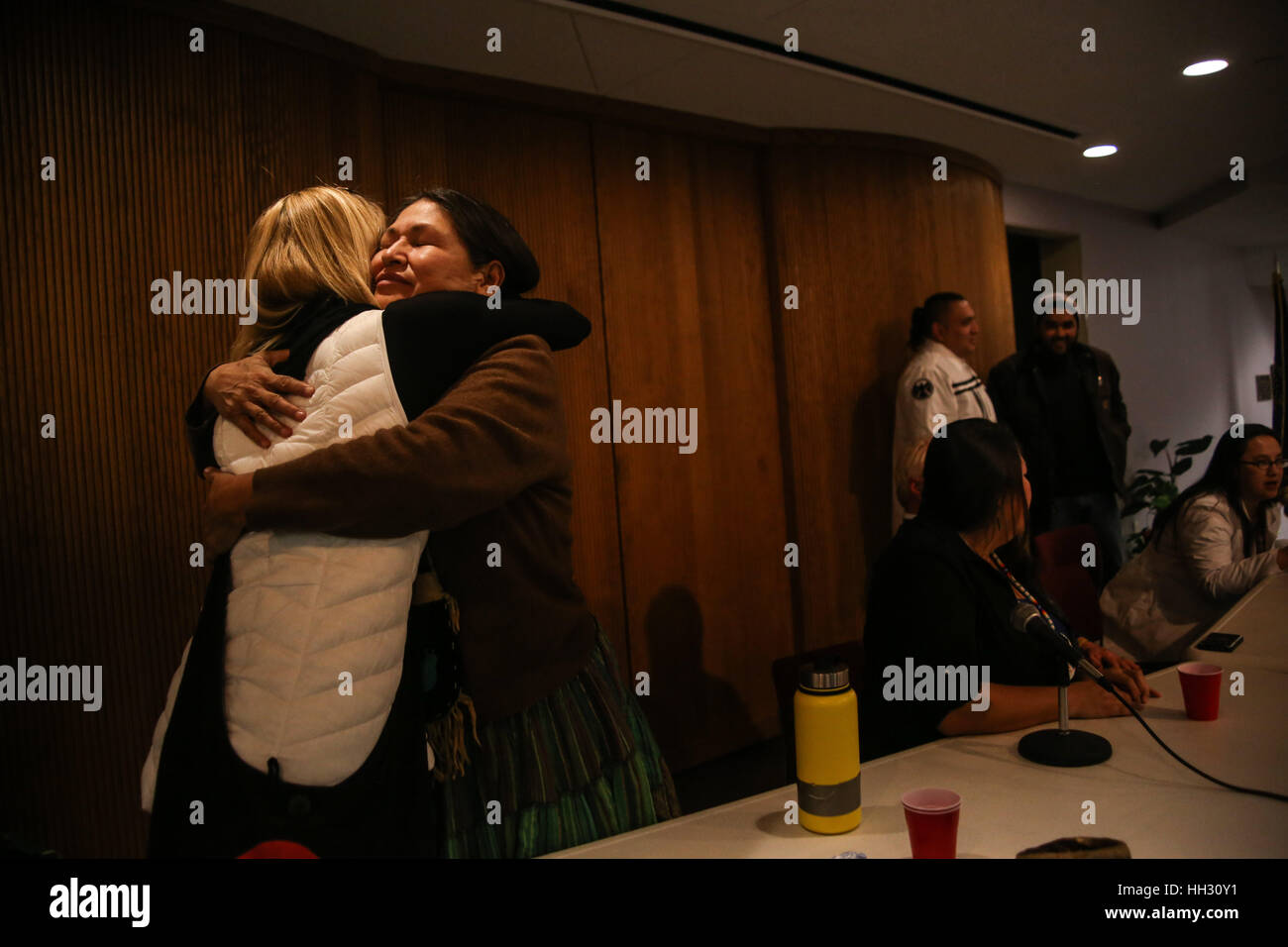 Bismarck, USA. 15th Jan, 2017. Cheryl Angel Rosebud of the Sicangu ...