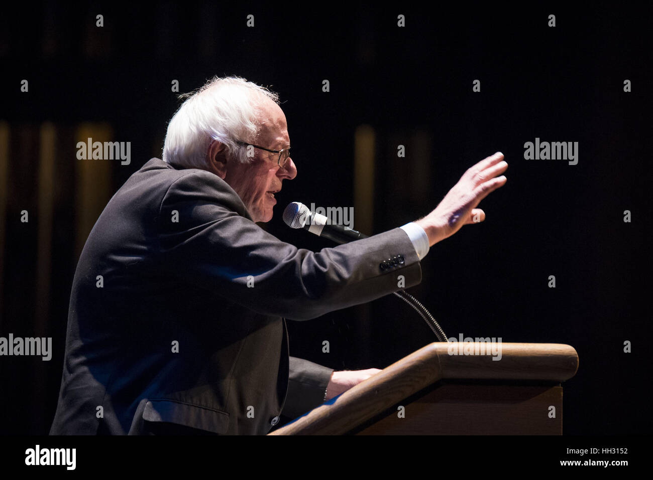 Atlanta, USA. 15th Jan, 2017. Bernie Sanders speaks in Atlanta at ...