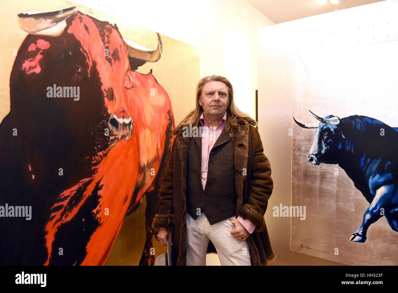 German-Polish painter Adam Pete pictured at the opening of the ...