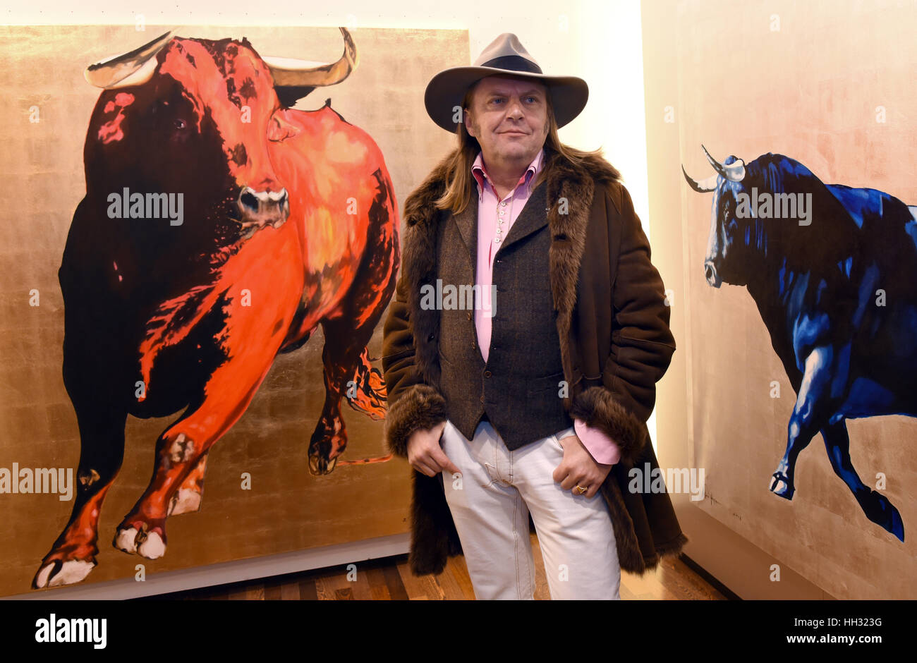 German-Polish painter Adam Pete pictured at the opening of the ...