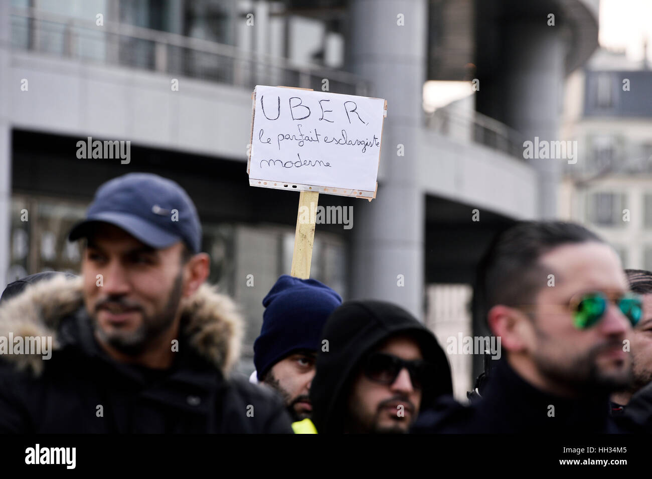 VTC Uber Drivers Protest in Paris, 16th of january 2017, Place de la ...