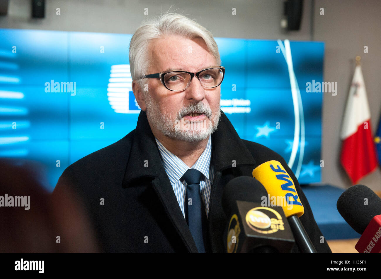 Brussels, Belgium. 16th Jan, 2017. Witold Waszczykowski, Polish Foreign ...