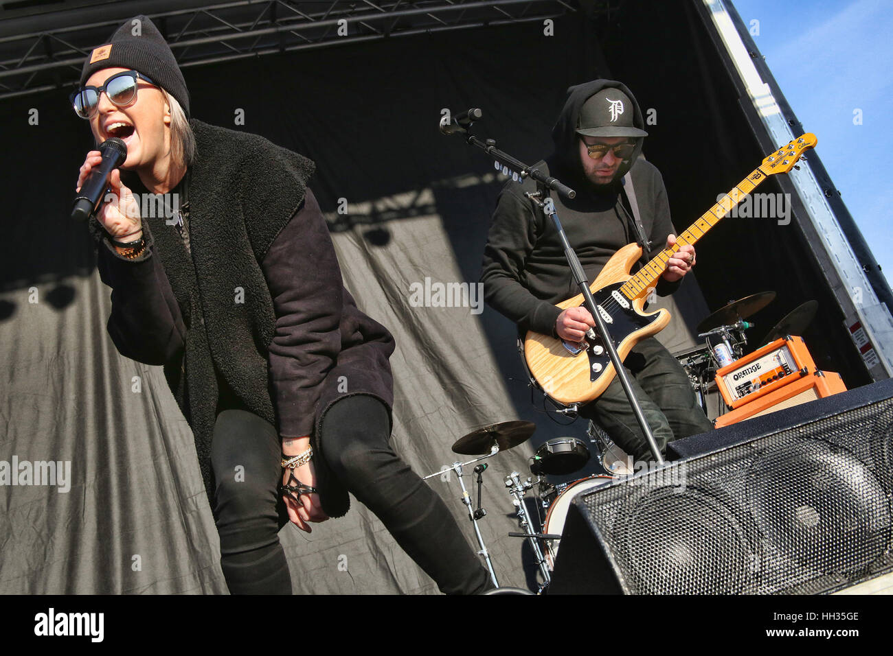 Philadelphia, USA. 15th Jan, 2017. Phantogram performing at Radio 104.5 ...