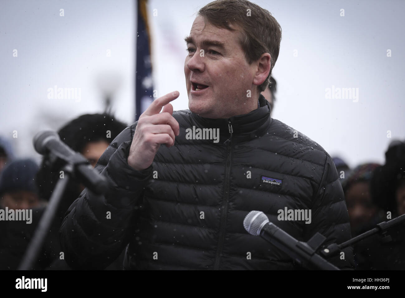 Denver, Colorado, USA. 16th Jan, 2017. U.S. Senator CORY GARDNER speaks ...