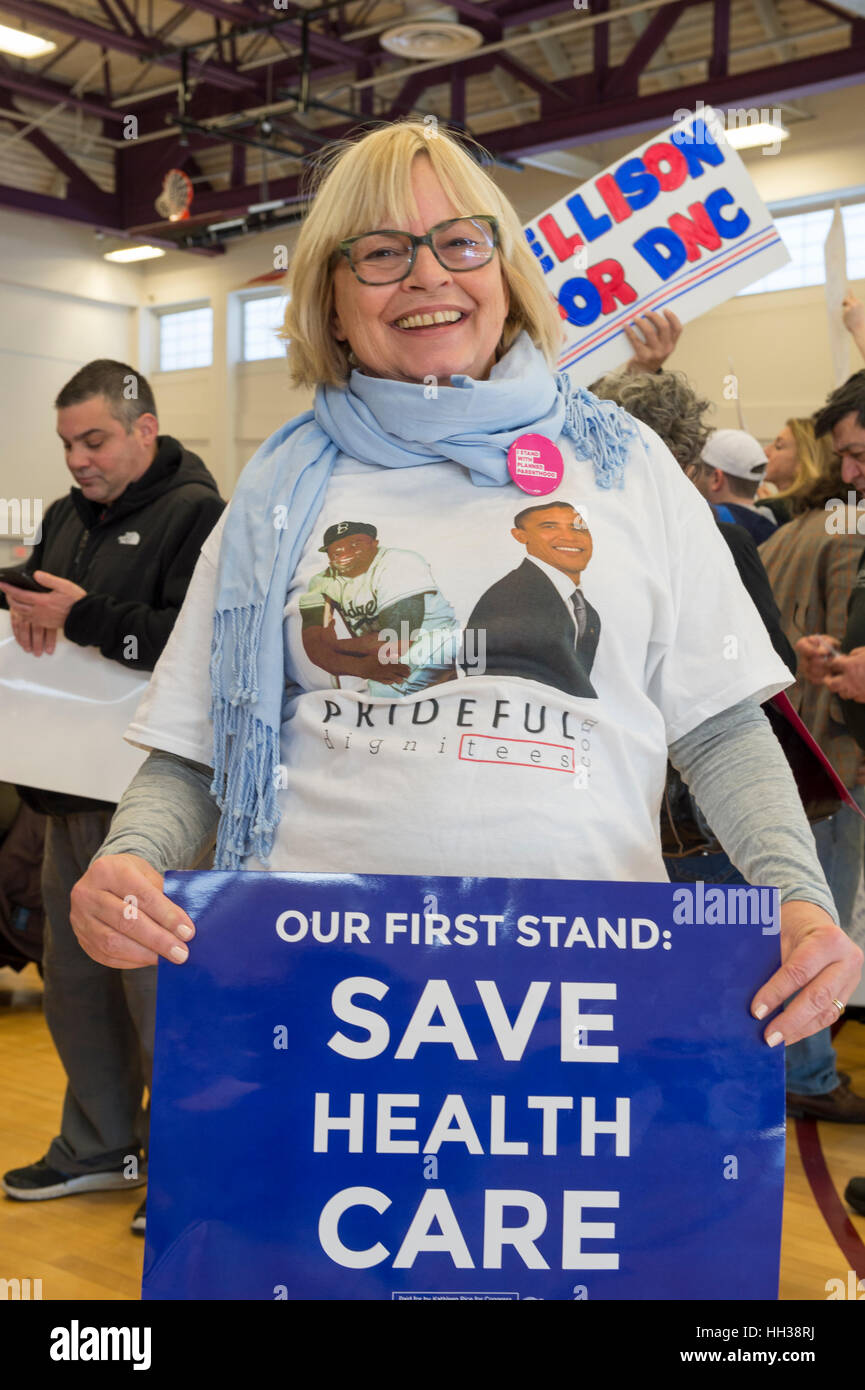 Westbury, USA. January 15, 2017. Nancy Berger, of Merrick, is holding ...