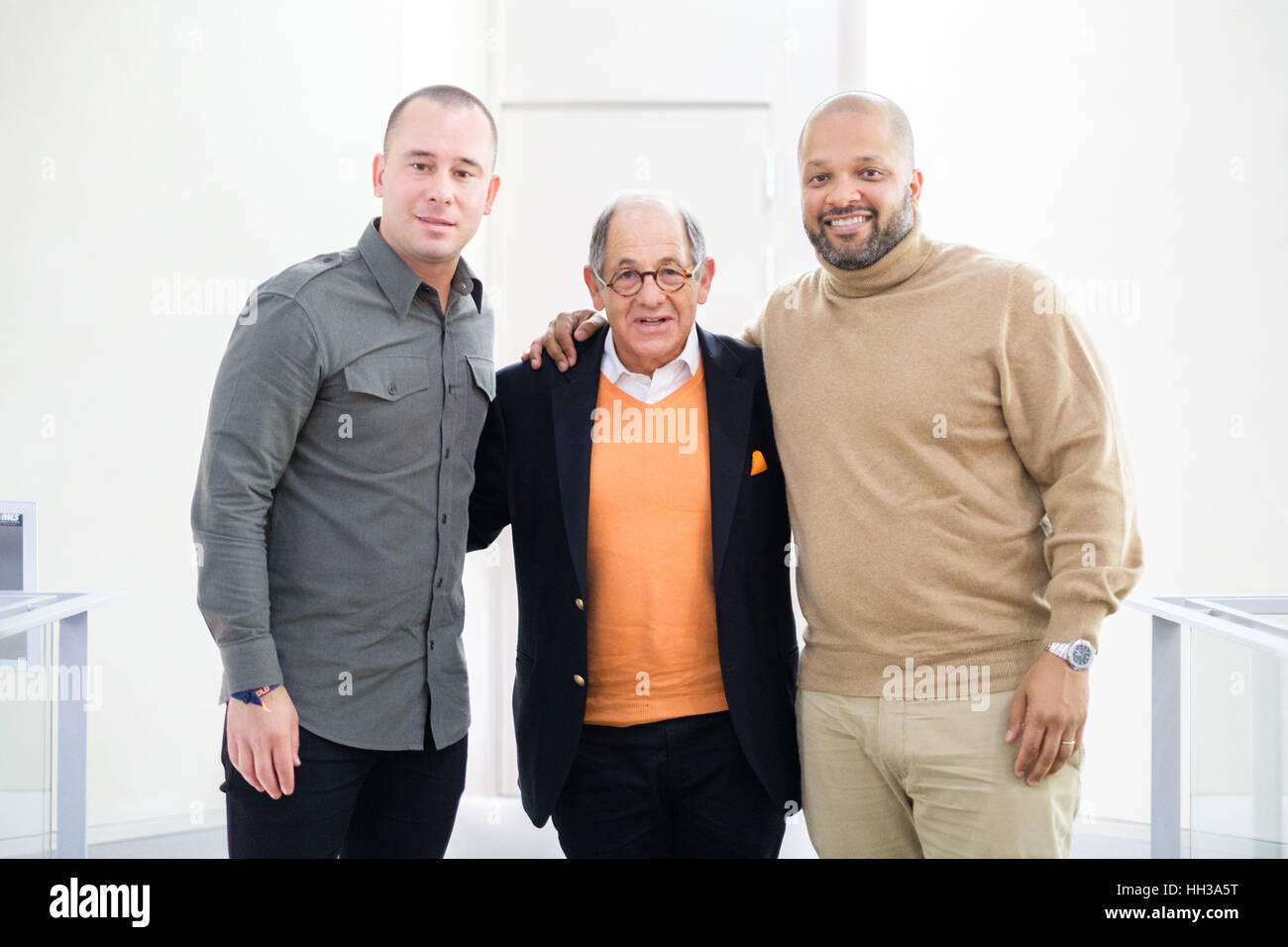 Munich, Germany. 16th January 2017. PHIL MCINTYRE, RALPH SIMON and JAY BROWN during he DLD17 ...