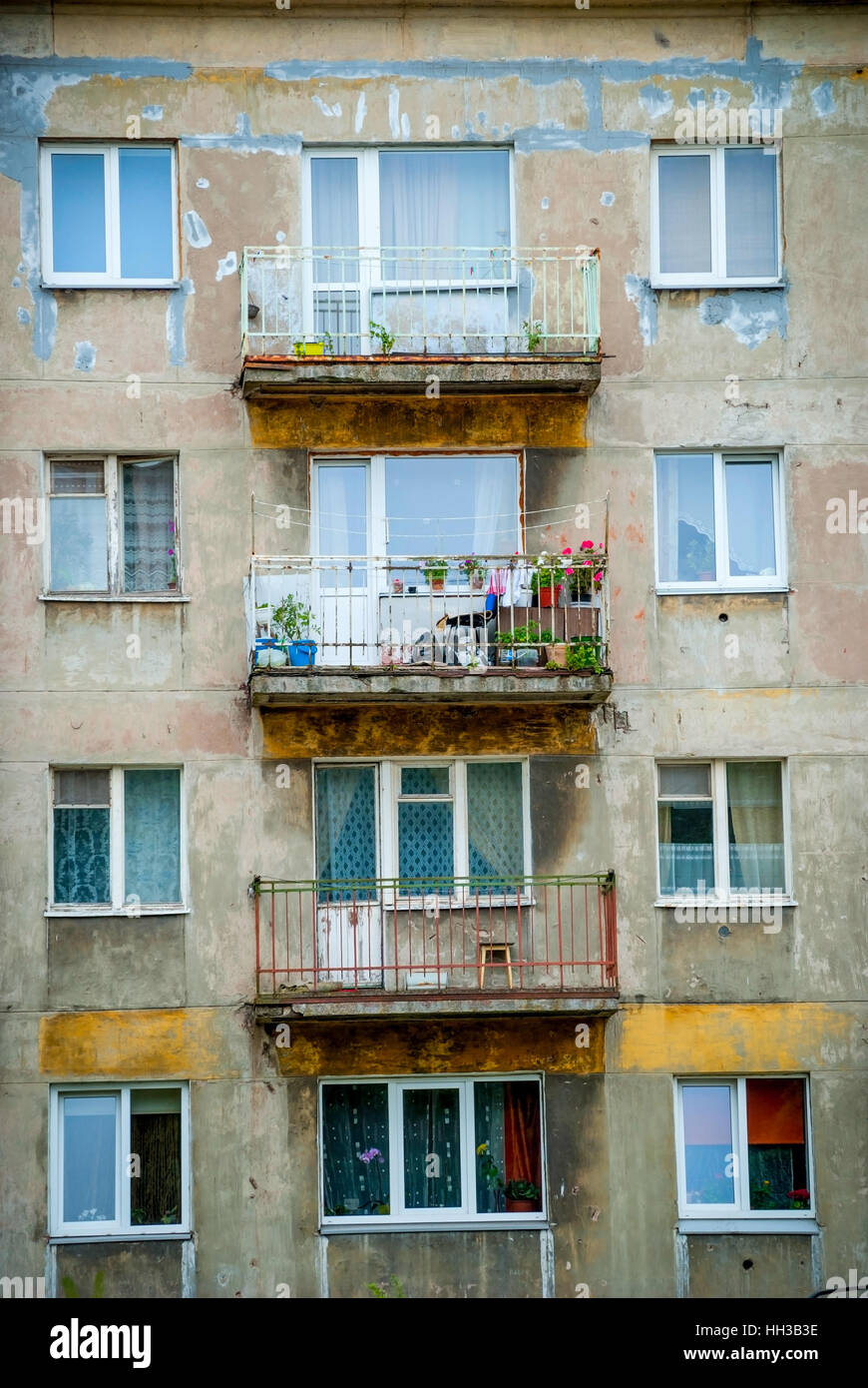 Worn apartment building balconies hi-res stock photography and images ...