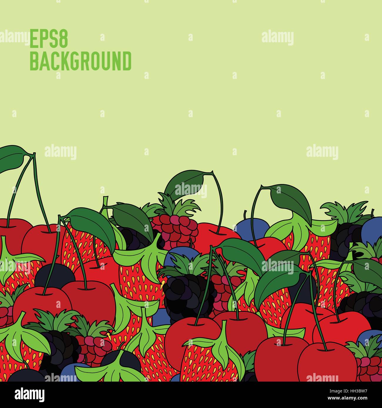 abstract doodle berry background Stock Vector Image & Art - Alamy