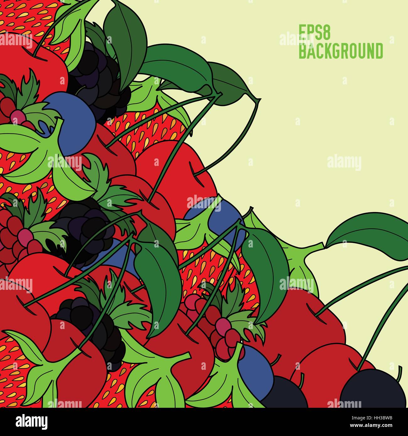 abstract doodle berry background Stock Vector Image & Art - Alamy