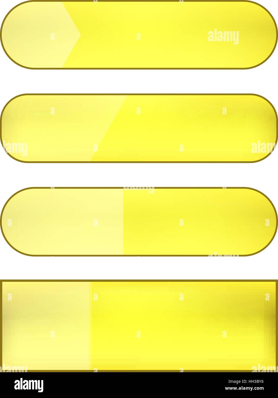 colored blank vector web buttons set - yellow Stock Vector Image & Art ...