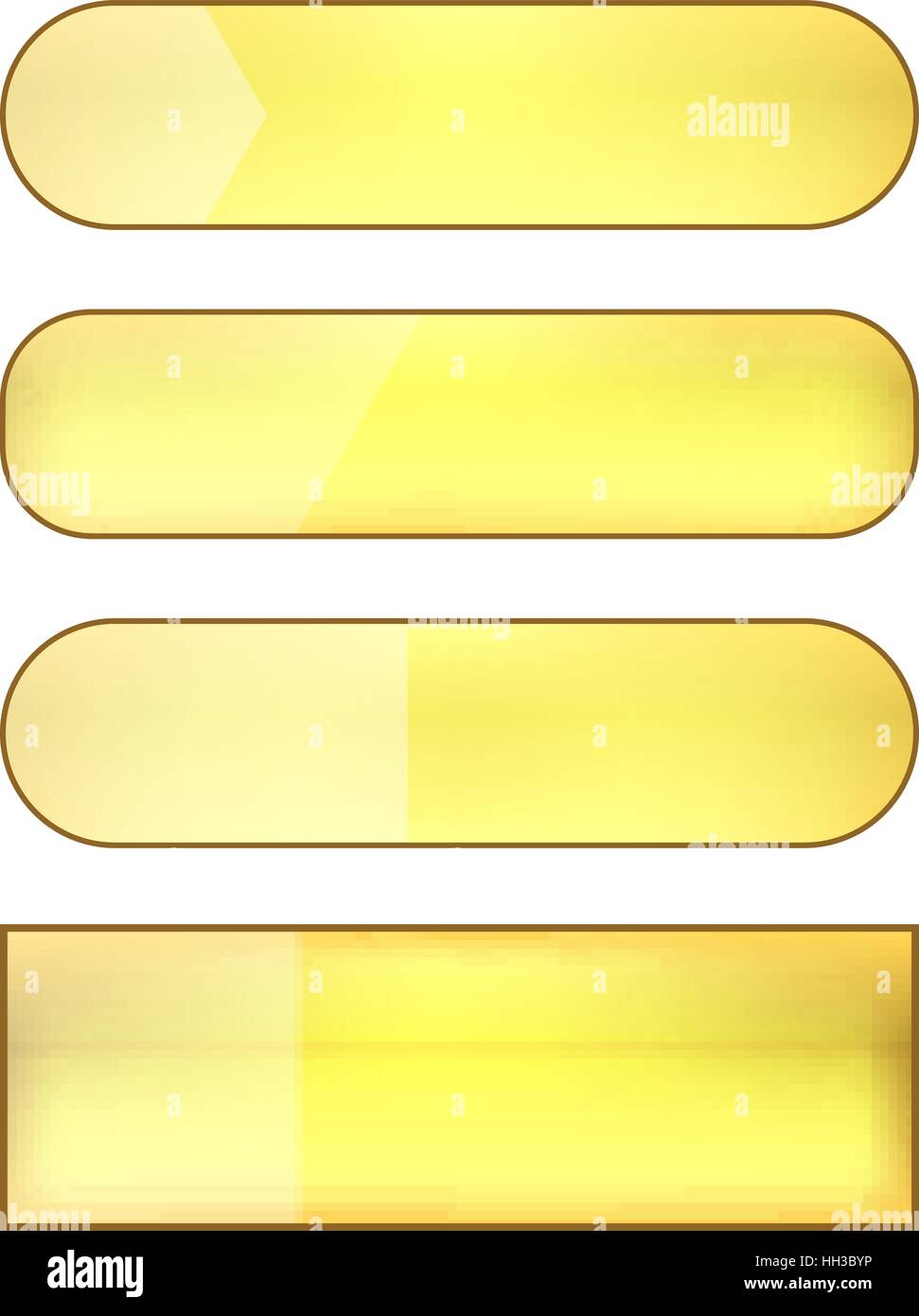 colored blank vector web buttons set - golden Stock Vector Image & Art ...