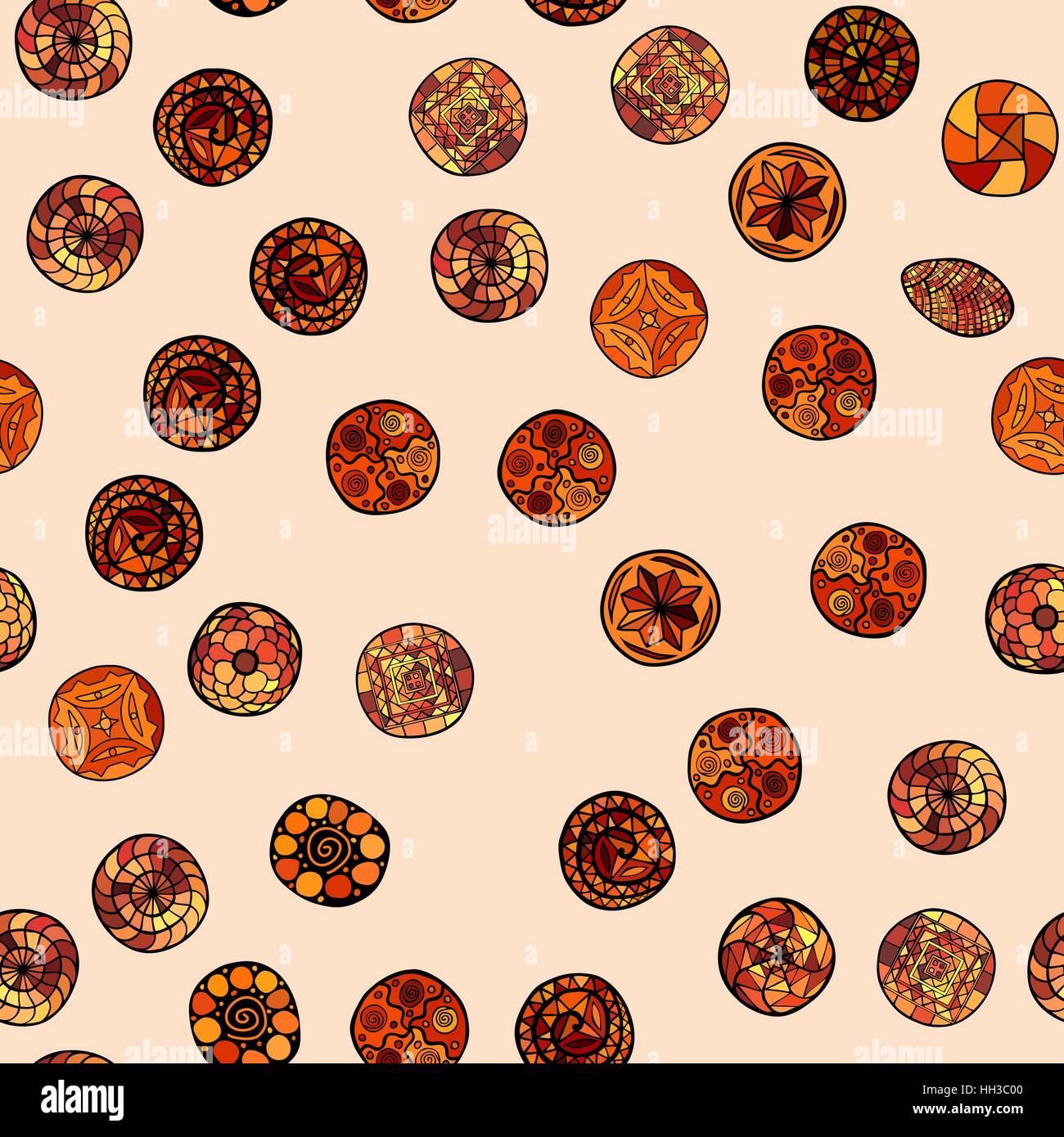 hand drawn chaotic vector ethnic seamless pattern Stock Vector Image ...