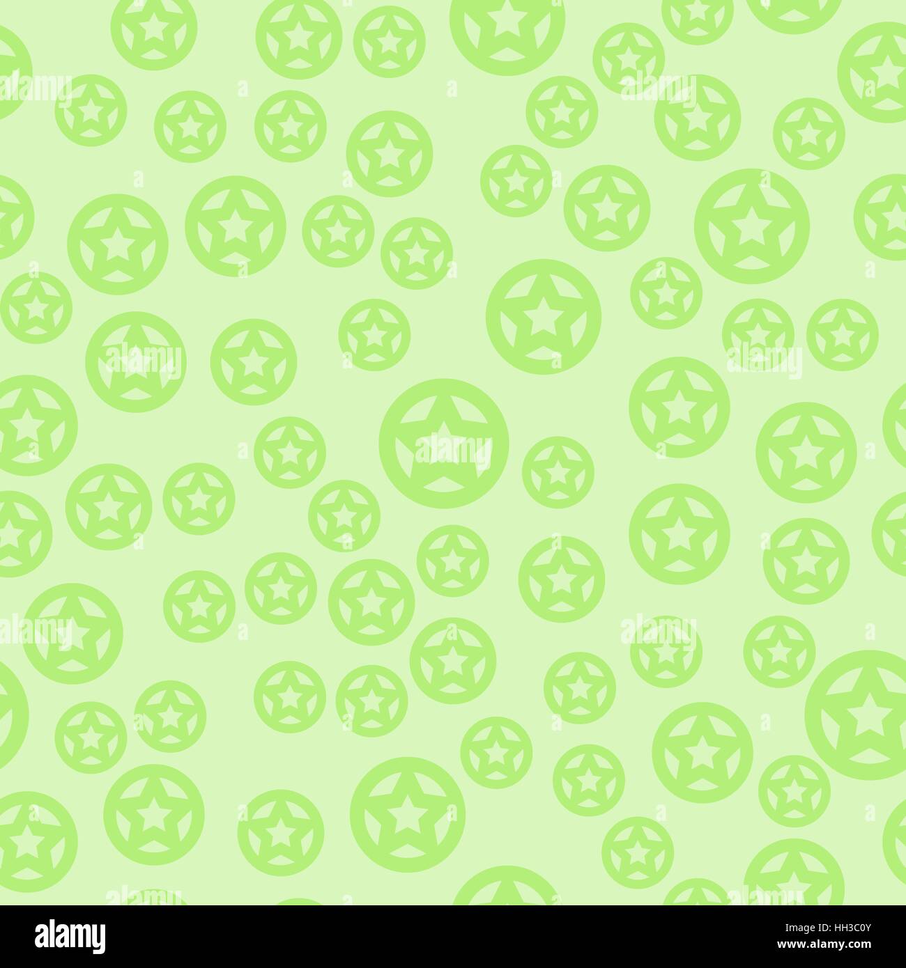 vector seamless pattern - green stars in circles on light background ...