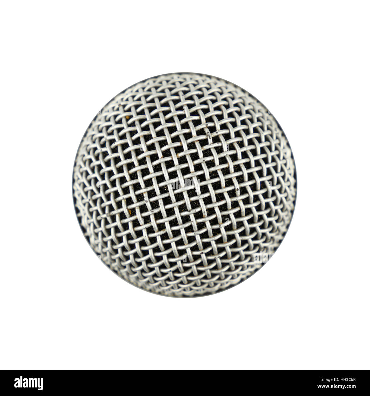Microphone top view isolated on white background, close up, personal ...