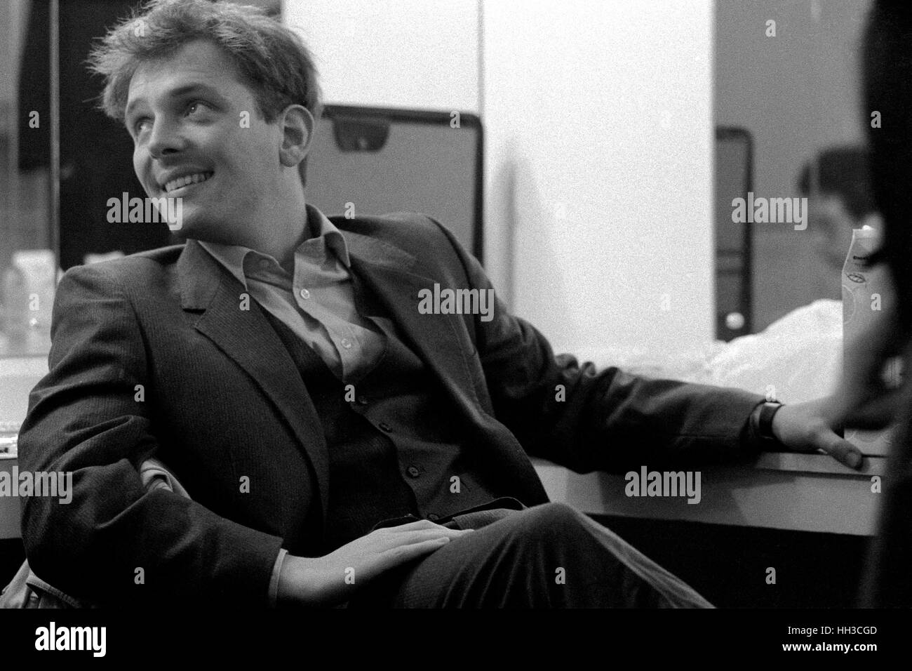 Actor Comedian Rik Mayall backstage in Worthing UK 1985 Stock Photo - Alamy