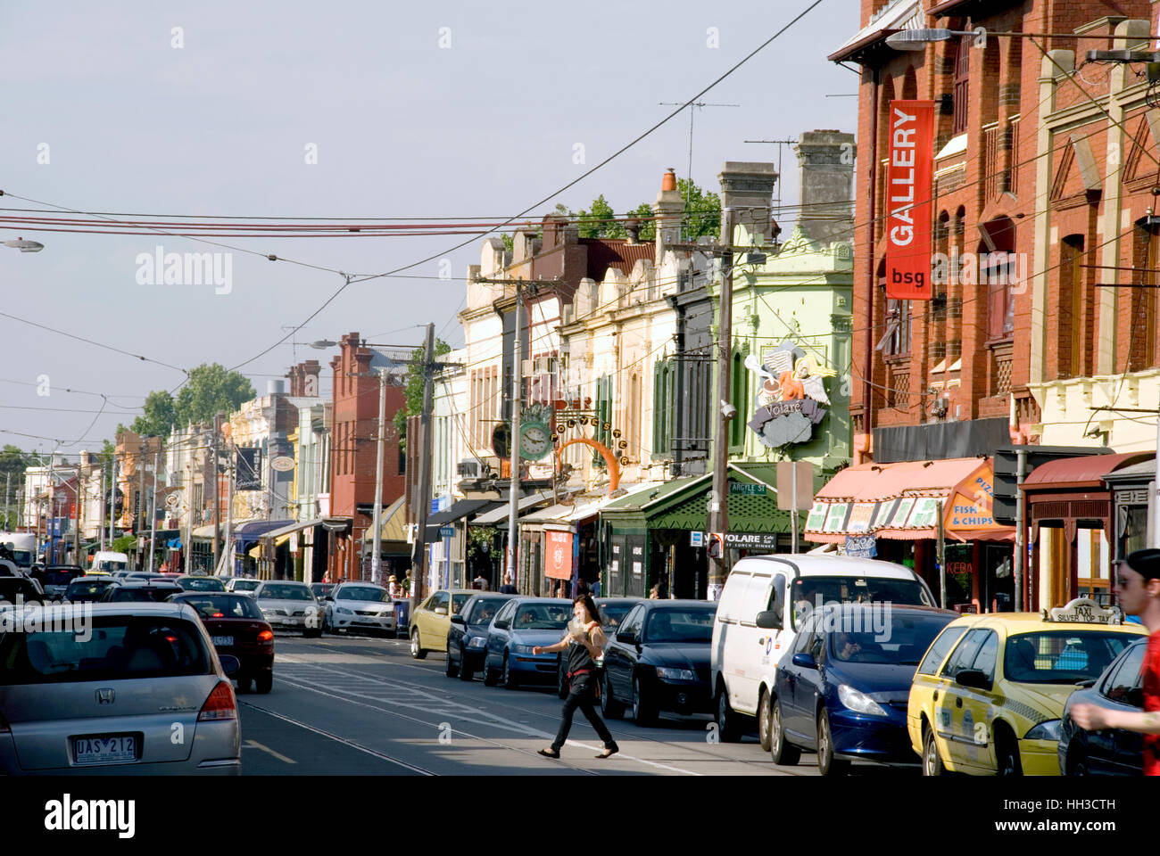street scene, brunswick street, fitzroy, victoria, australia Stock ...