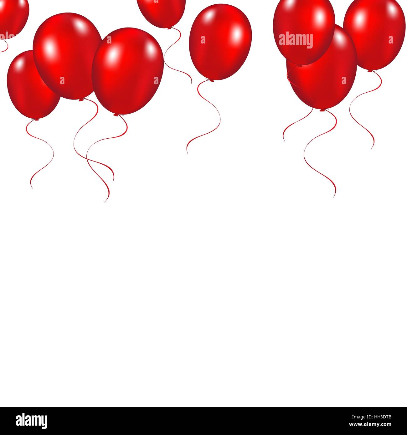 Red festive balloons background vector illustration on a white b Stock ...