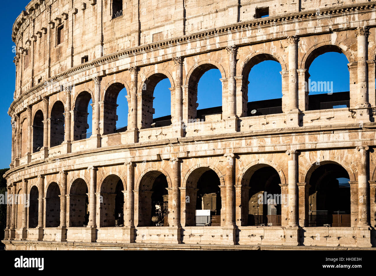 The Colosseum of Rome in the morning light during the summer in Rome ...