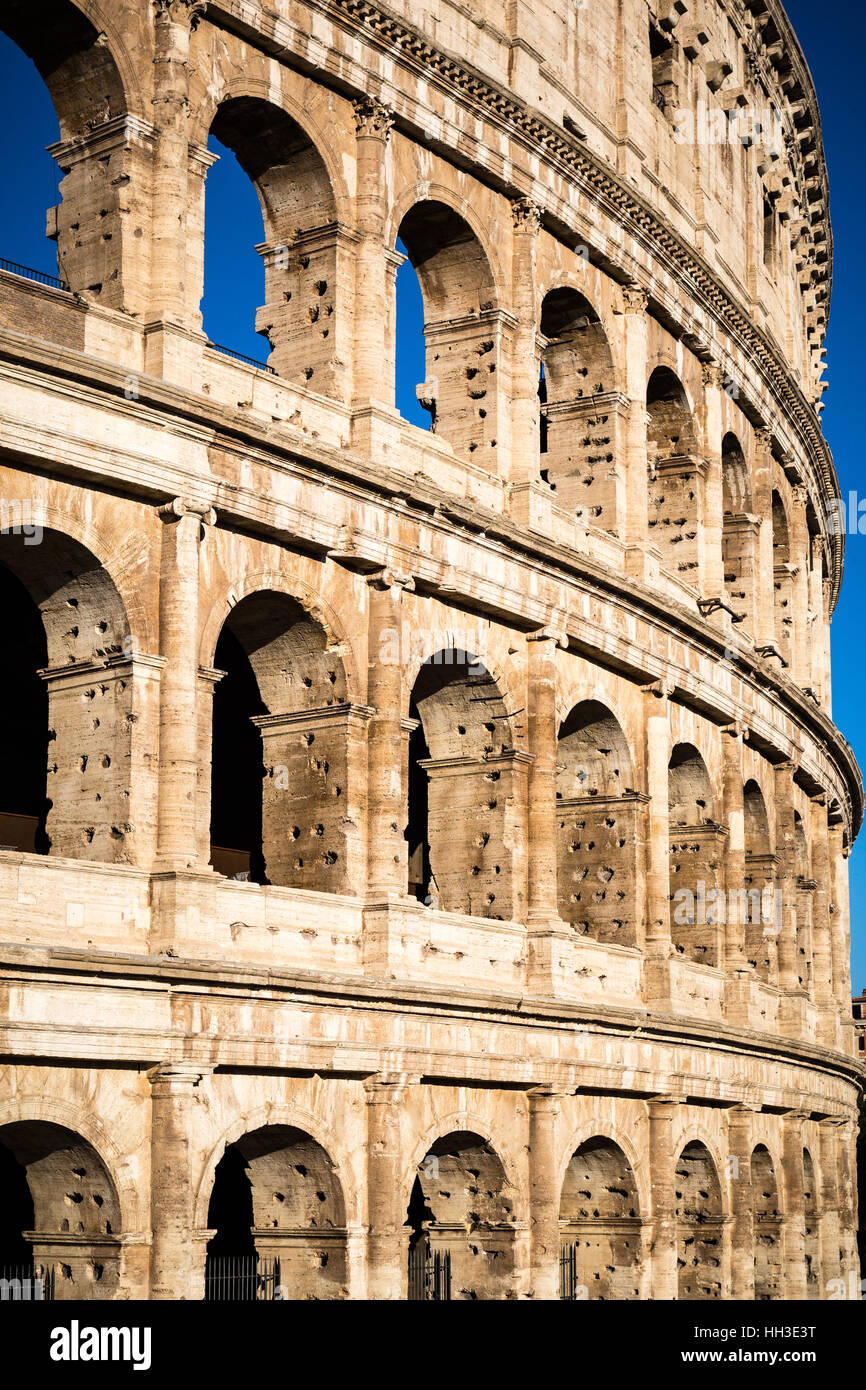 The Colosseum of Rome in the morning light during the summer in Rome ...