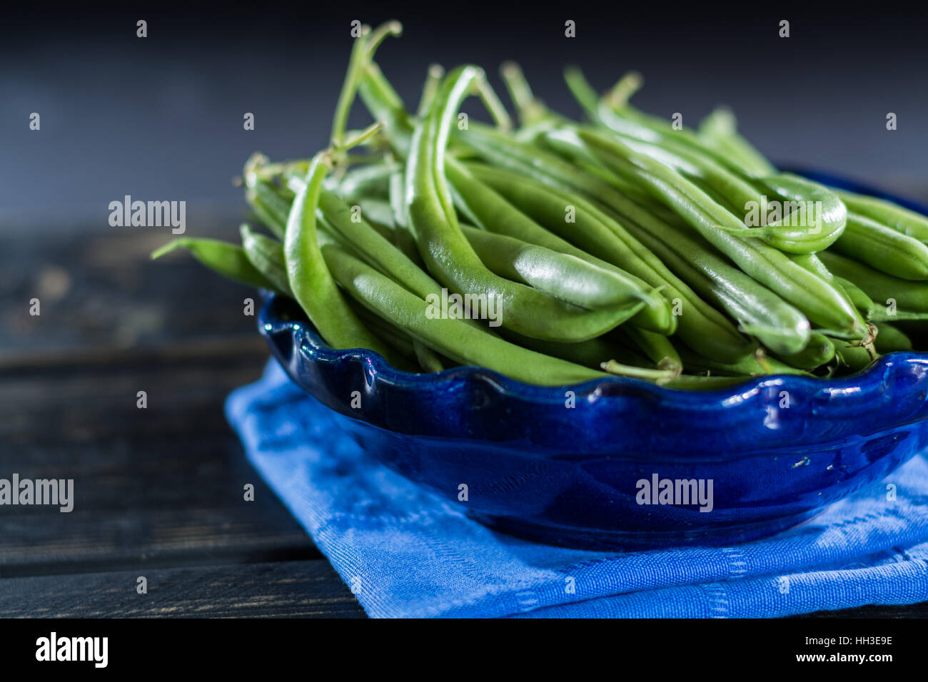 Raw fresh organic green beans ready to cook Stock Photo - Alamy