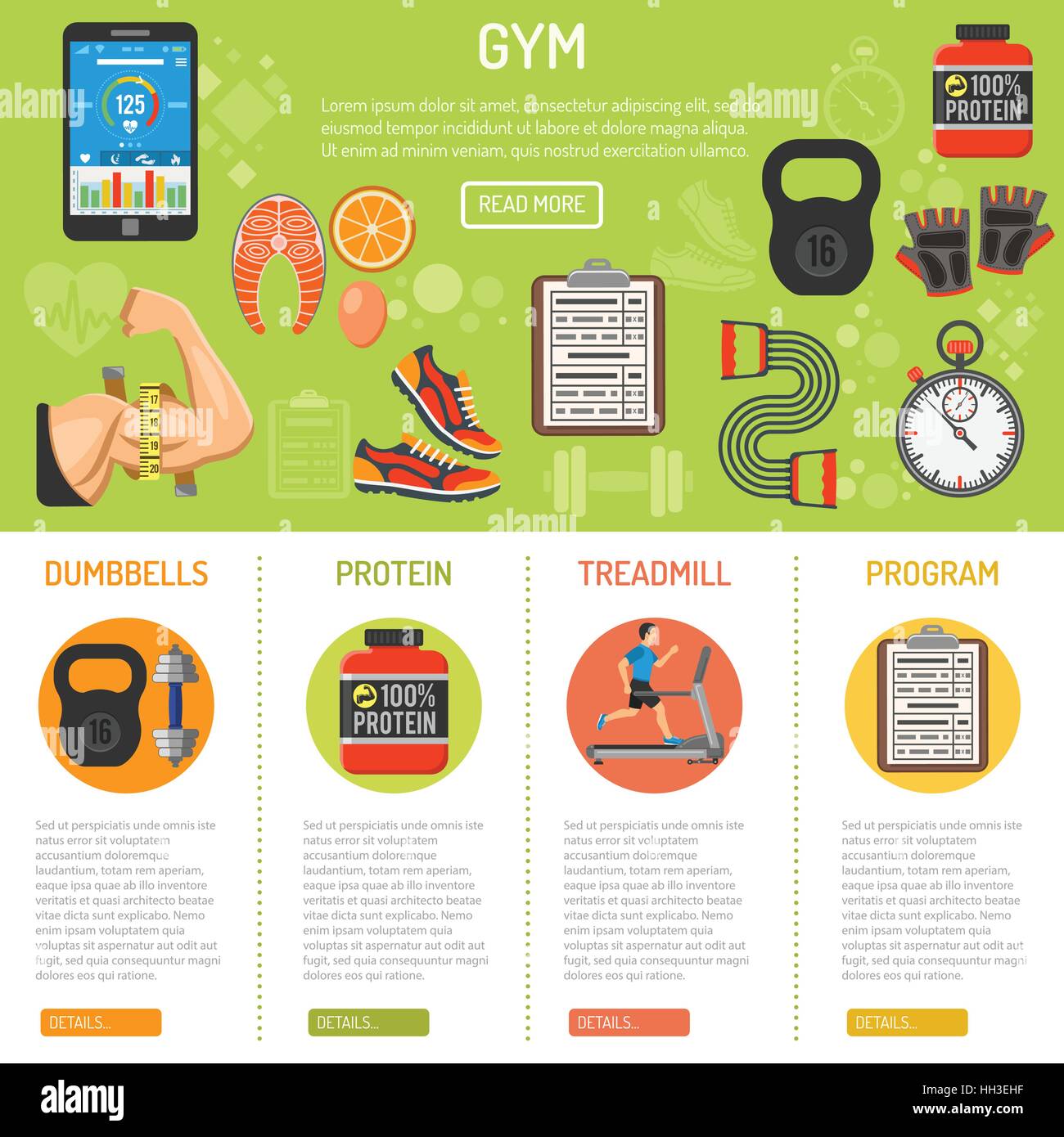 Fitness and gym infographics Stock Vector Image & Art - Alamy