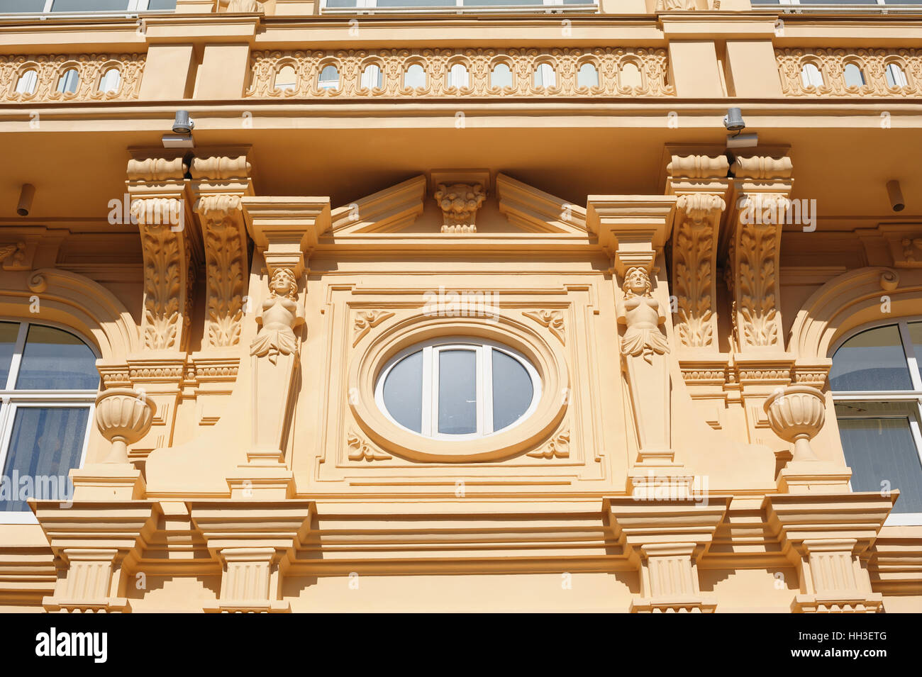 architecture of the historic building with Windows and arches Stock ...