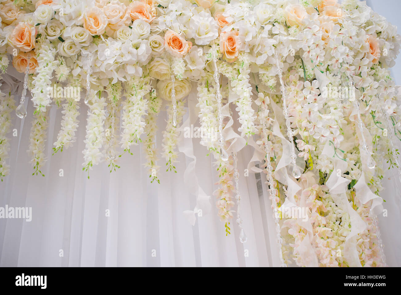 beautiful arch decorated with flowers for wedding ceremony Stock Photo ...
