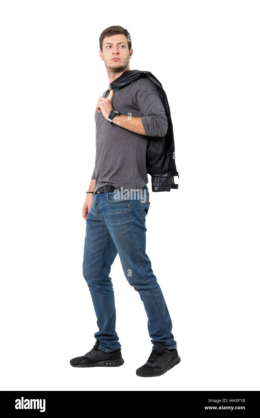 Man walking side view jacket hi-res stock photography and images - Alamy