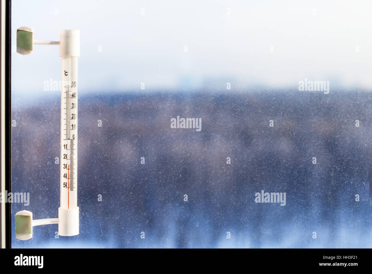 outdoor thermometer with minus 25 degrees celsius temperature ...