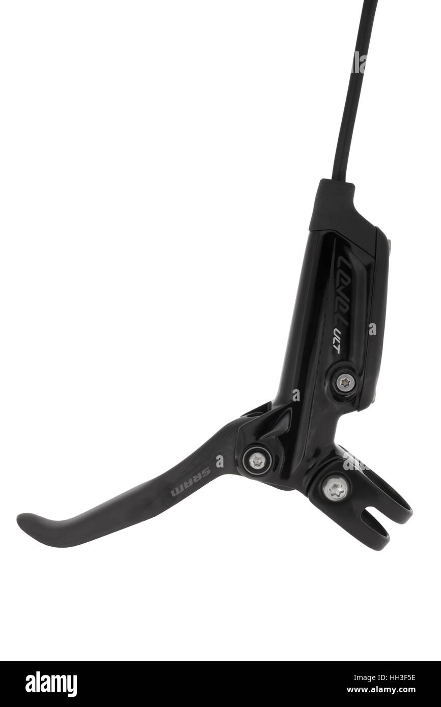 SRAM Level Ultimate bicycle disc brake lever on white background Stock ...