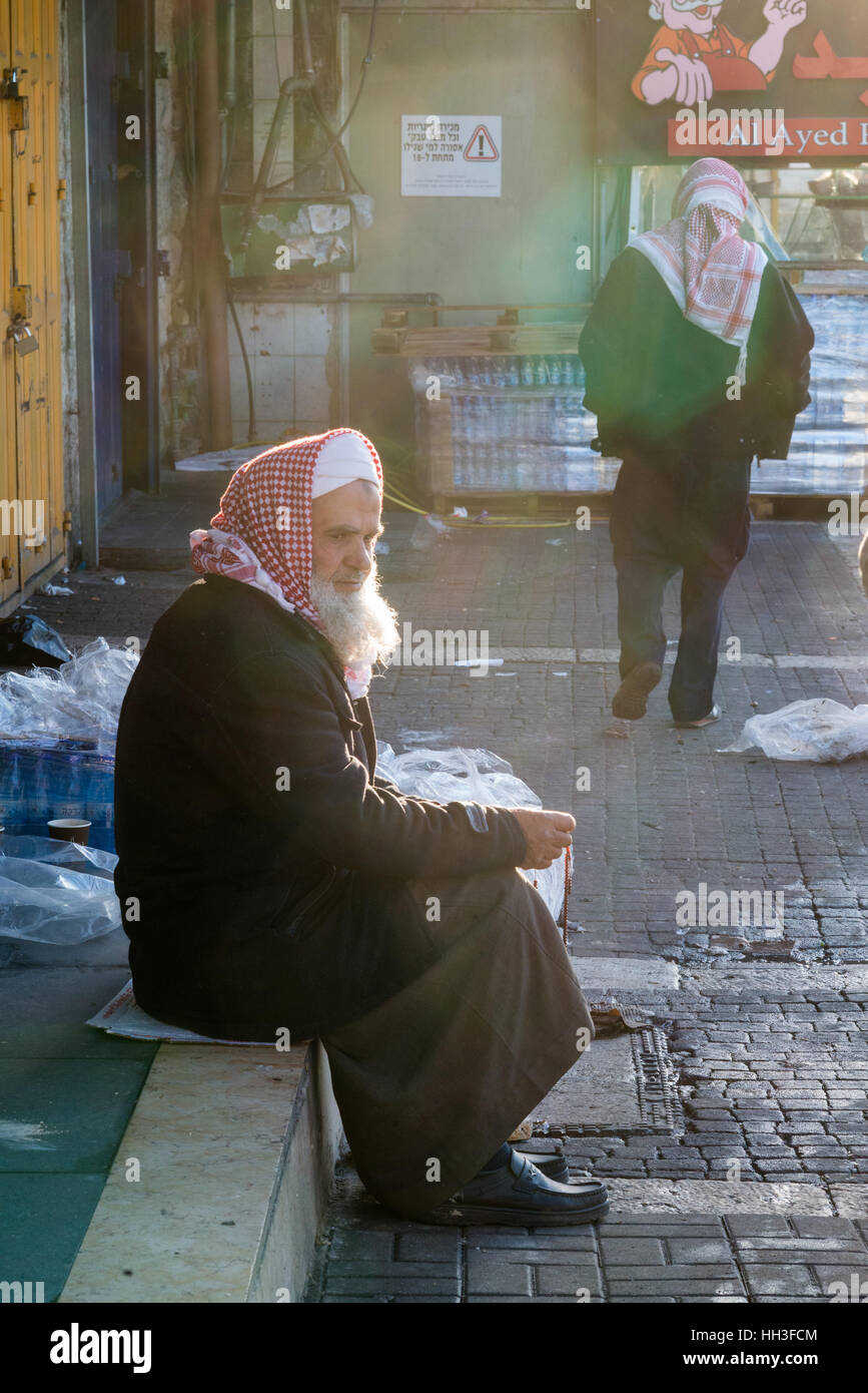 A Palestinian man in the street near of the Damascus gate, Jerusalem ...