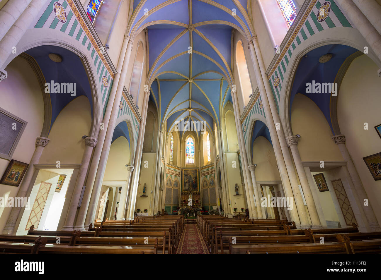 Interior of the Annunciation Latin Church in the Beit Jala, Israel ...