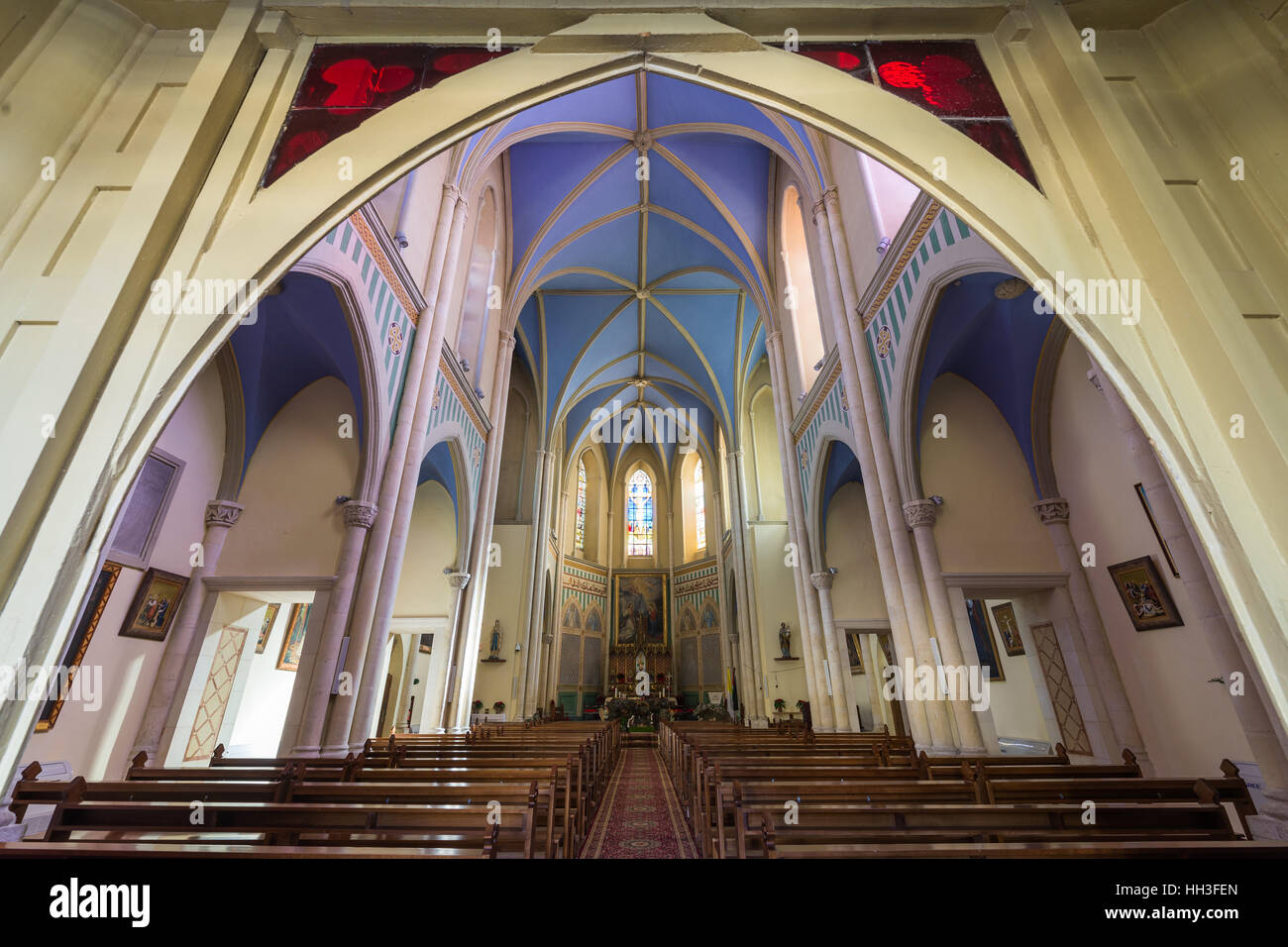Interior of the Annunciation Latin Church in the Beit Jala, Israel ...