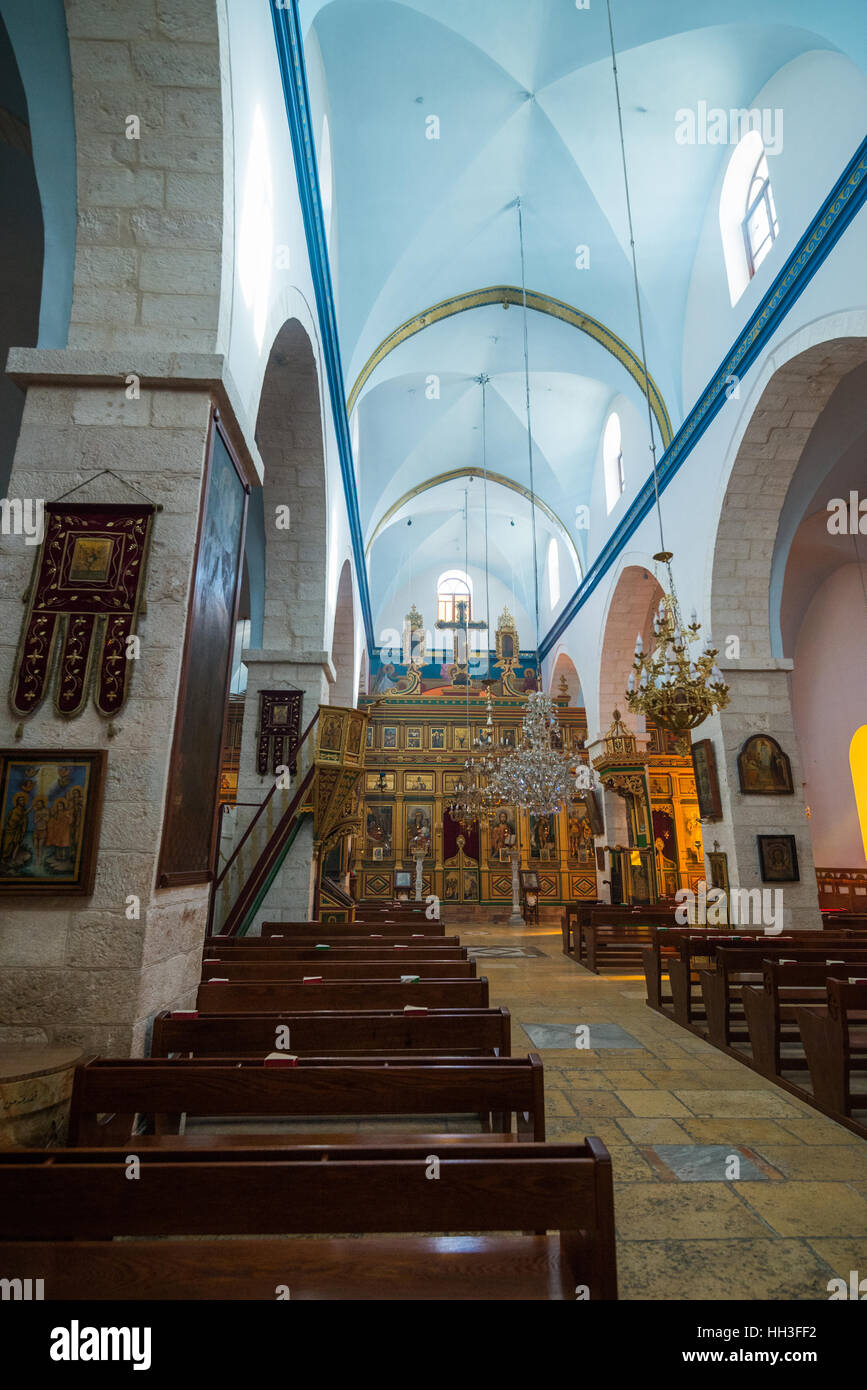 Interior of the Church of the Virgin Mary in the Beit Jala, Israel ...