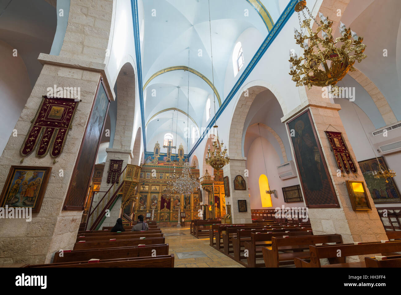 Interior of the Church of the Virgin Mary in the Beit Jala, Israel ...