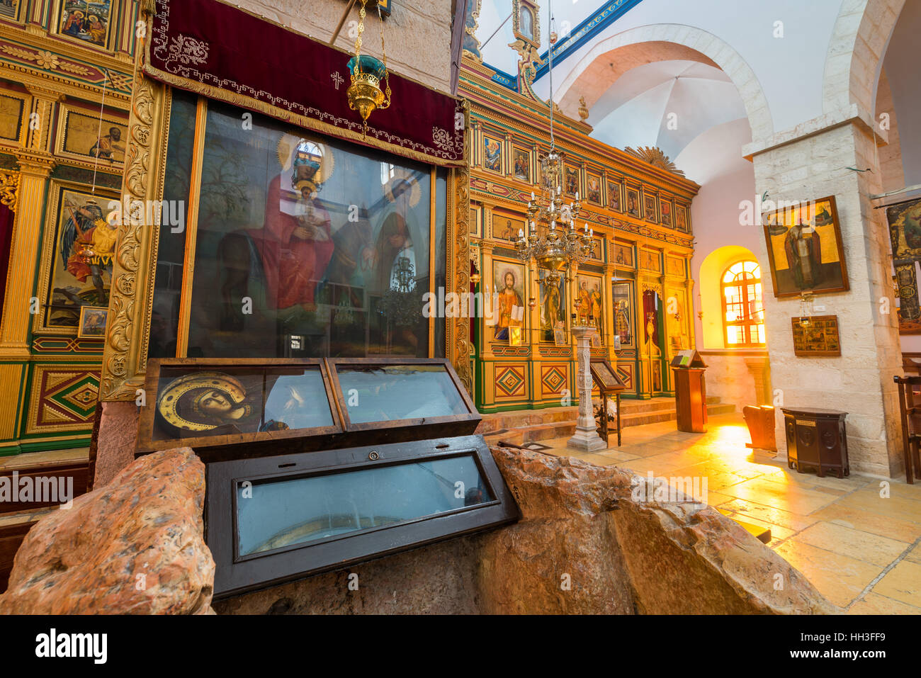 Interior of the Church of the Virgin Mary in the Beit Jala, Israel ...