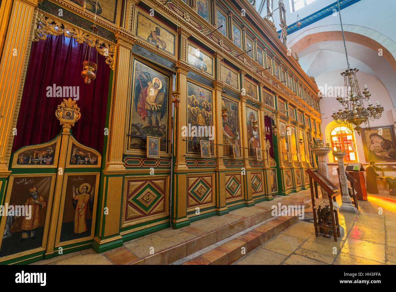 Interior of the Church of the Virgin Mary in the Beit Jala, Israel ...