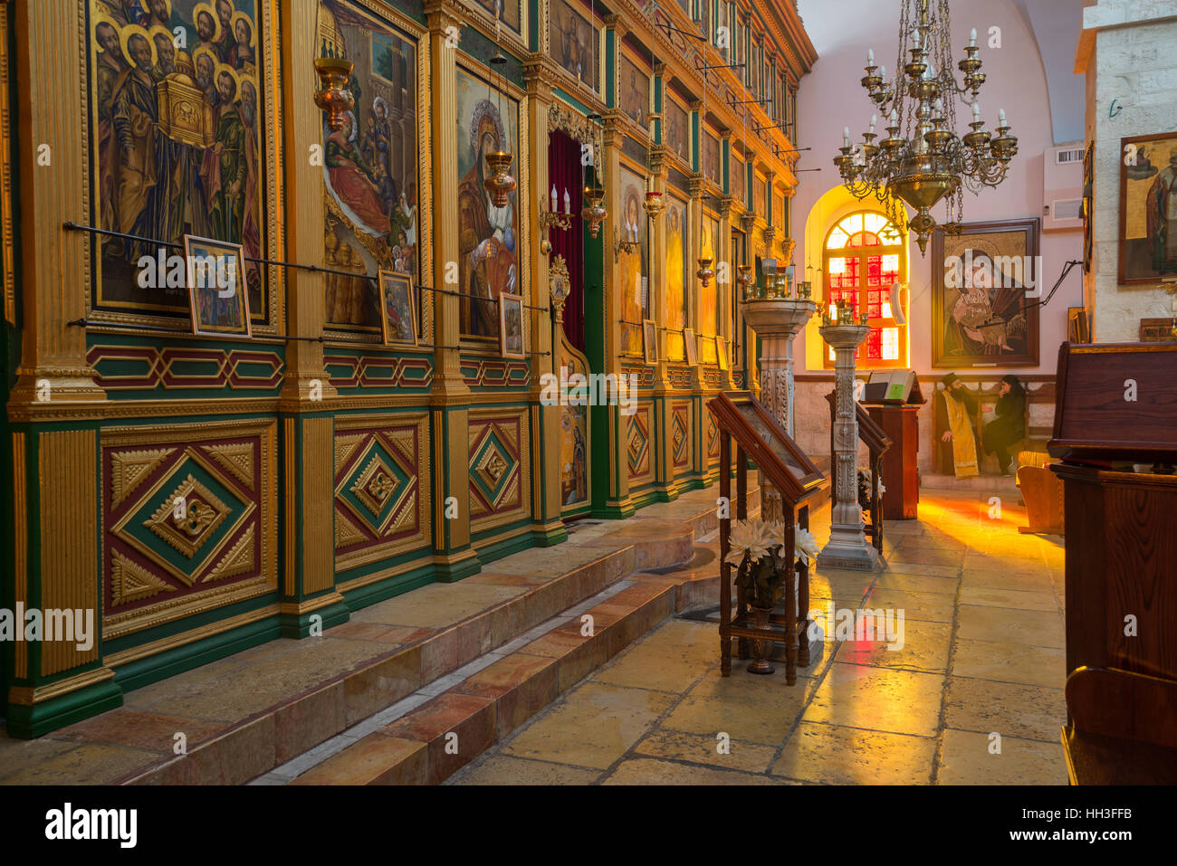 Interior of the Church of the Virgin Mary in the Beit Jala, Israel ...